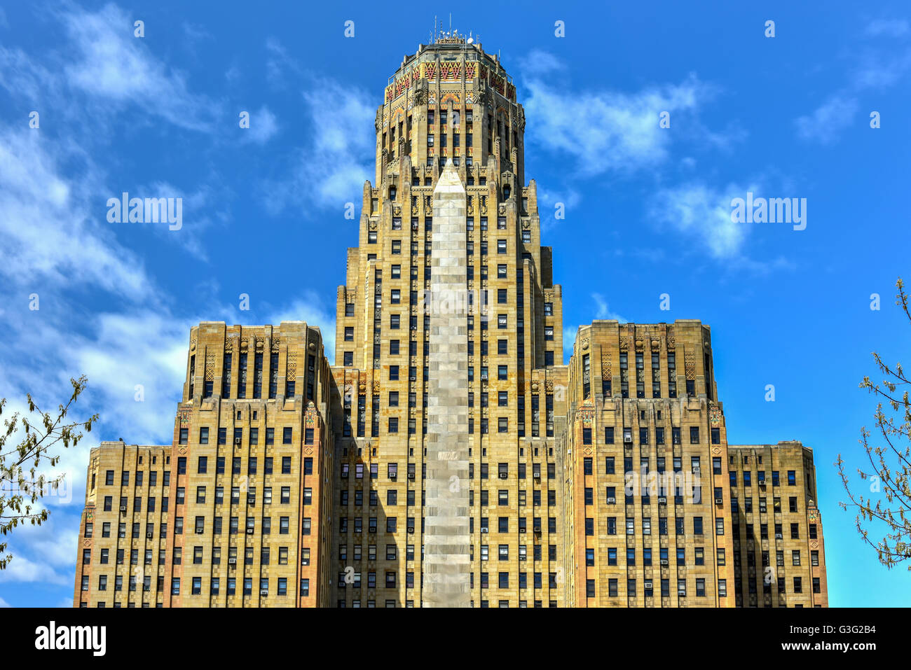 Niagara Square in Downtown Buffalo, New York, USA beside City Hall ...