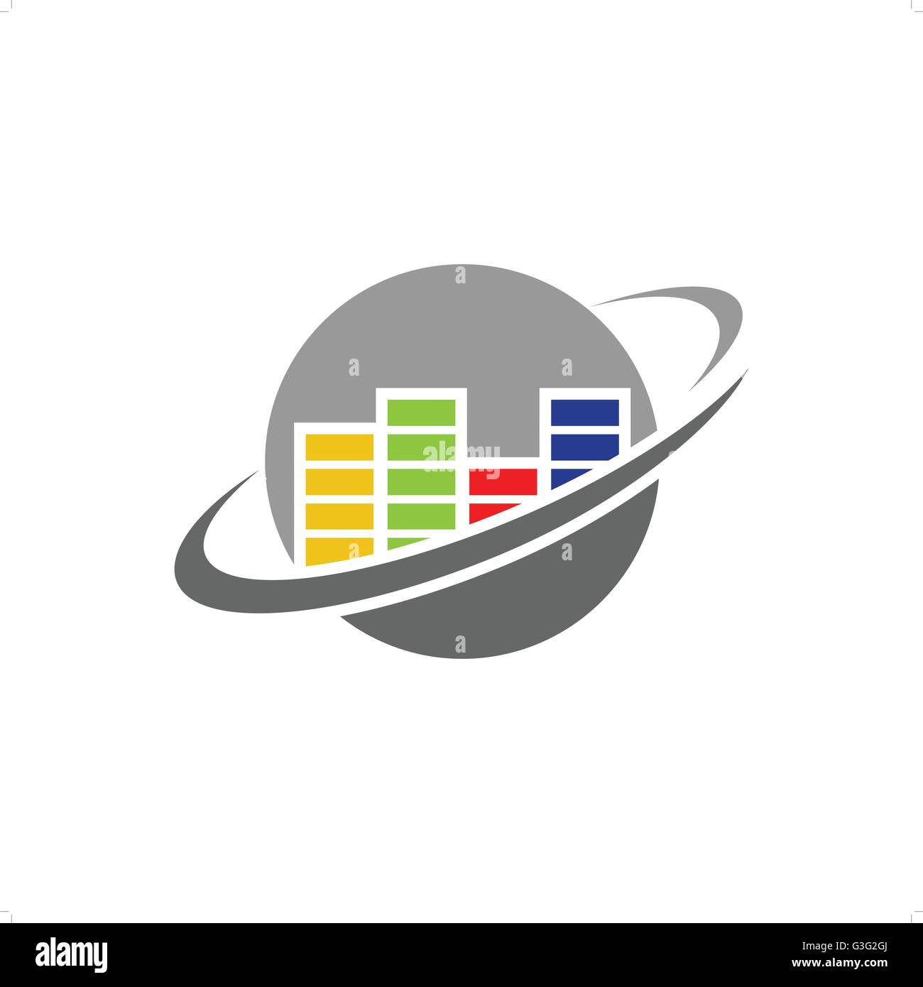 Music planet with colorful musical bars vector illustration isolated on ...