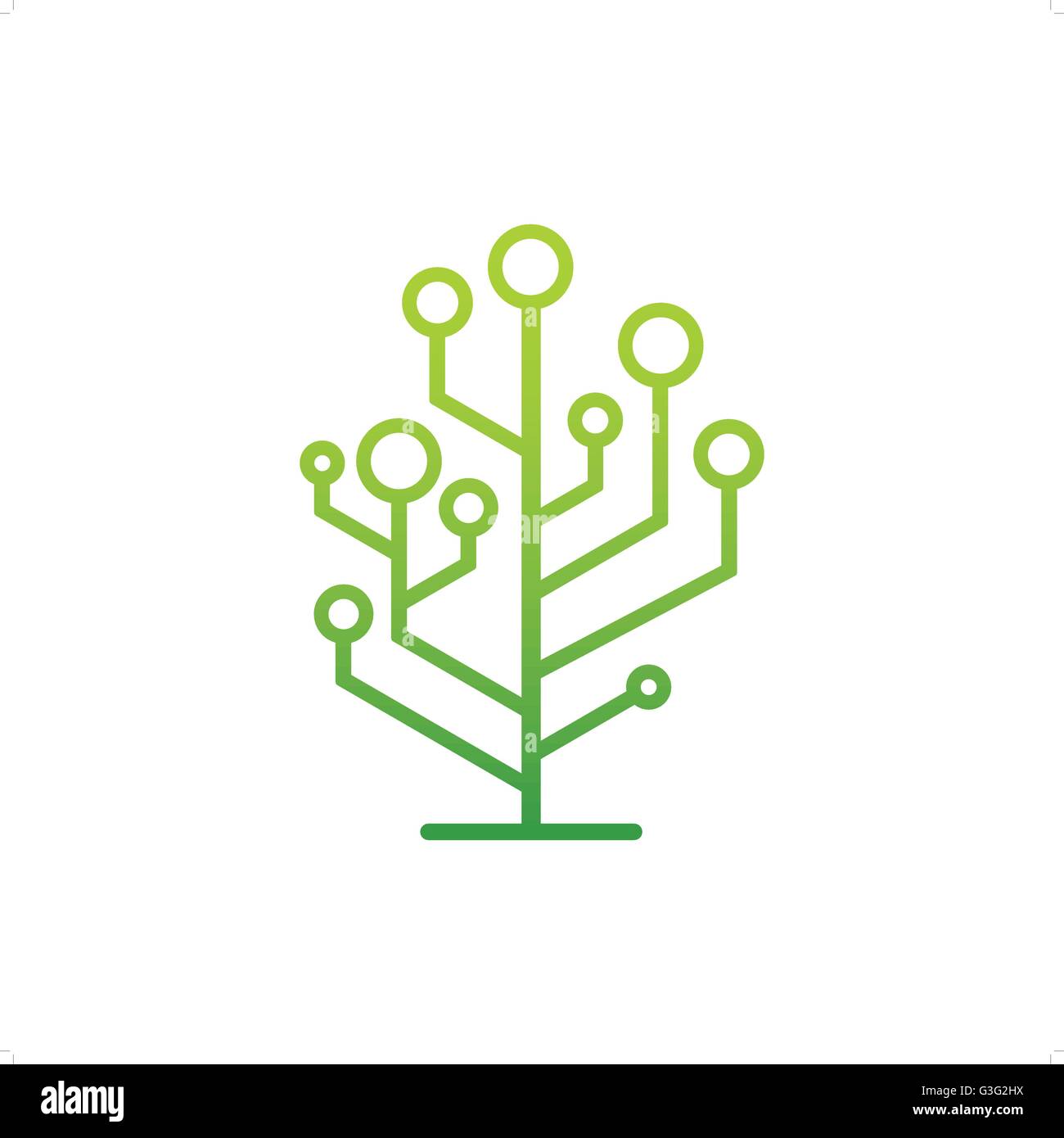 Green ecology and smart connection logo neuron tree vector illustration ...