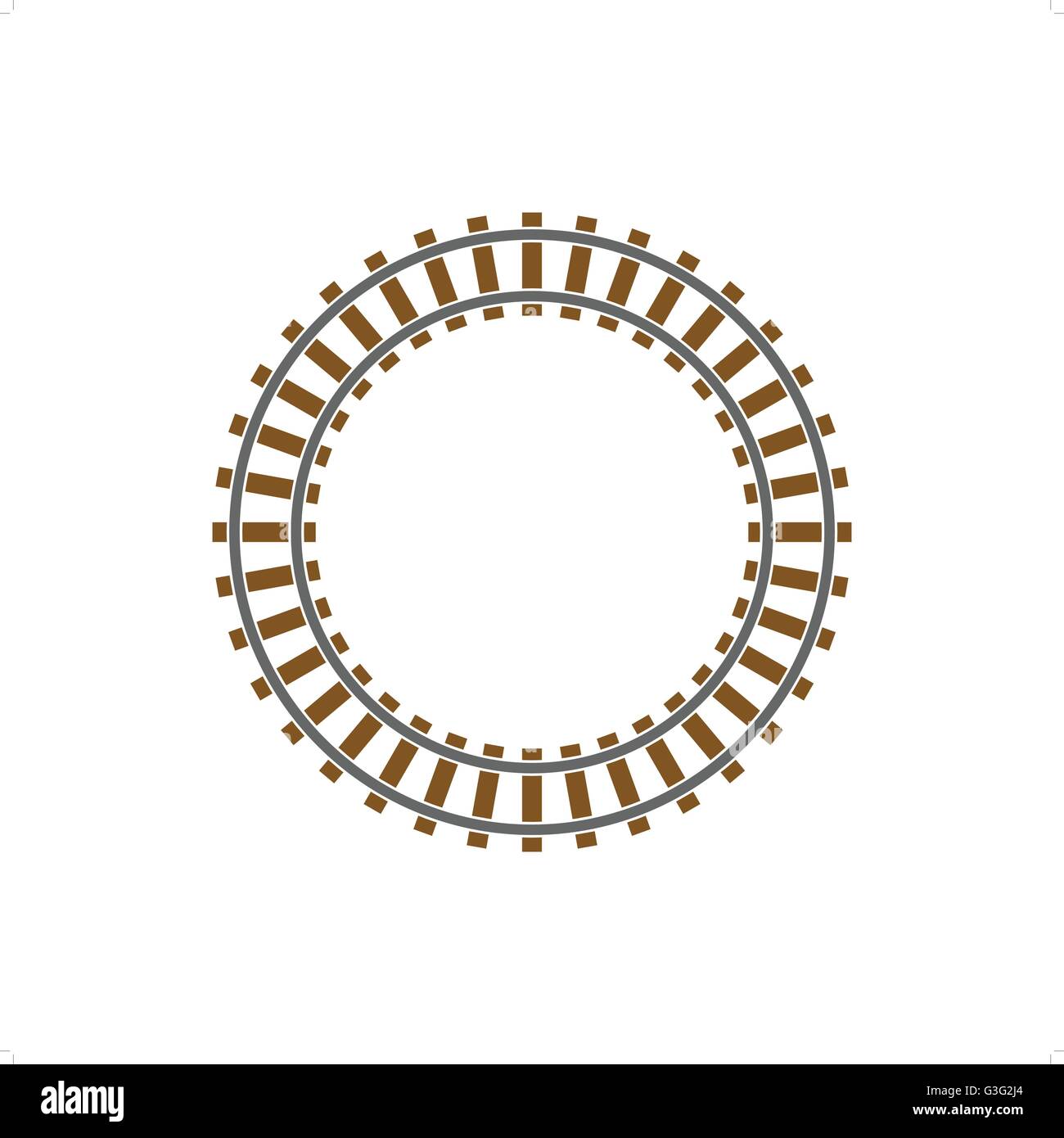 Circle train railway track vector illustration isolated on white ...