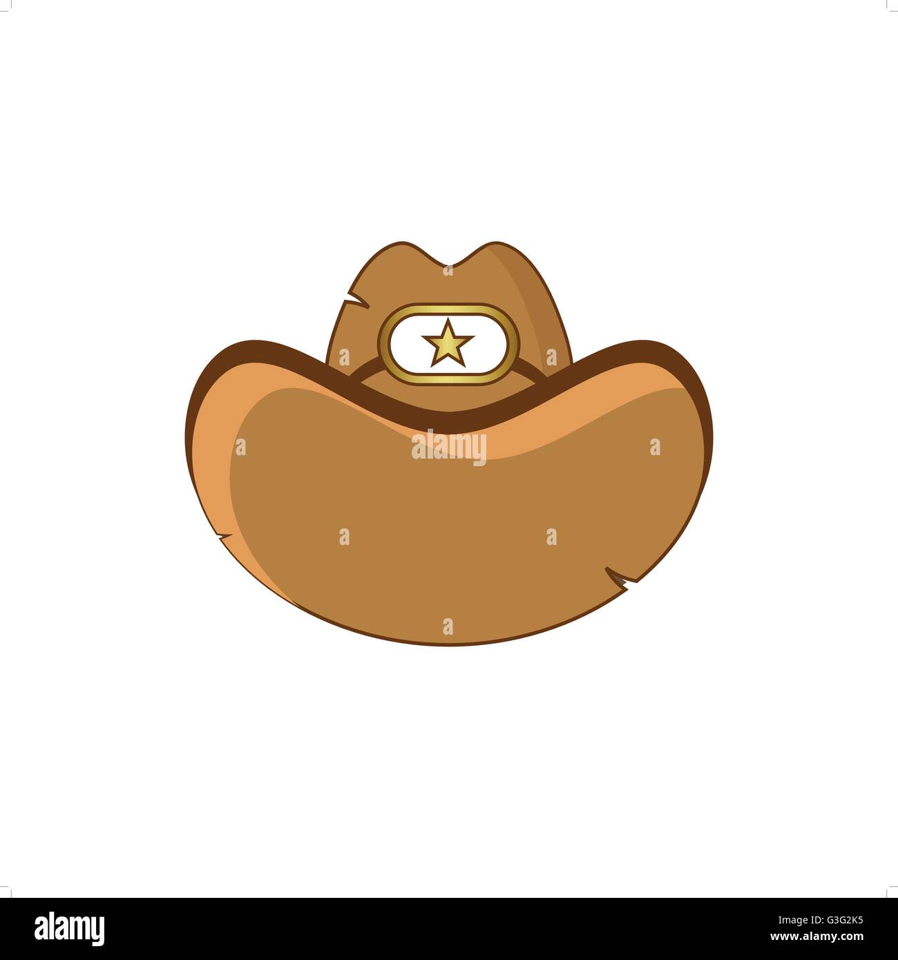 Sheriff or cowboy brown hat vector illustration isolated on white ...