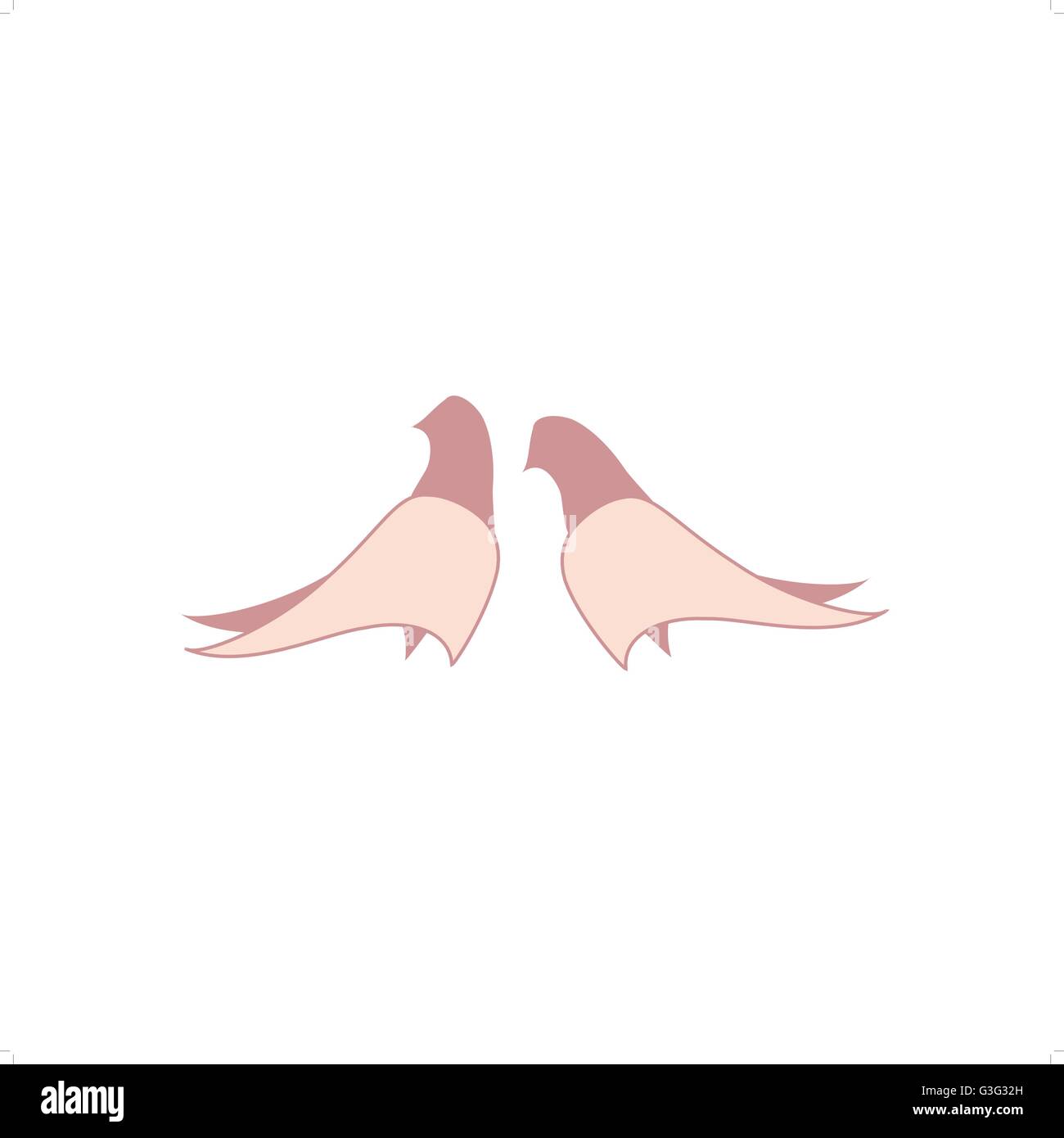 Two beautiful love doves symbol vector illustration isolated on white background Stock Vector ...
