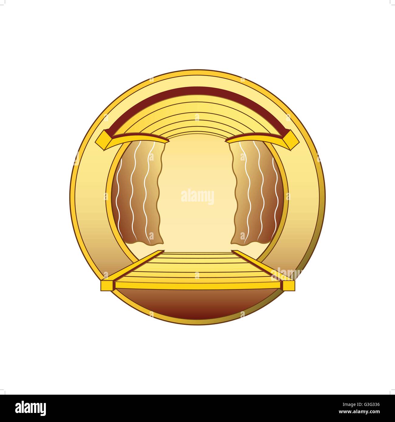 Beautiful golden stage crest vector illustration isolated on white ...
