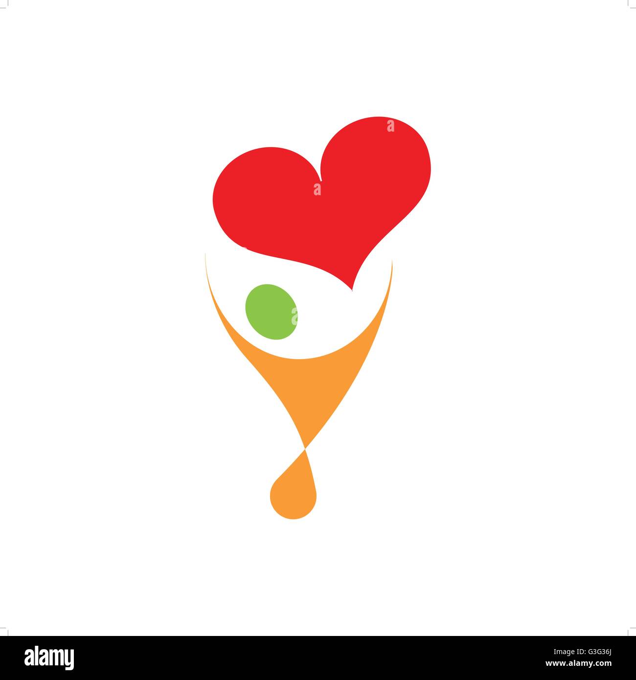 Abstract man holding heart humanitarian organization logo vector ...