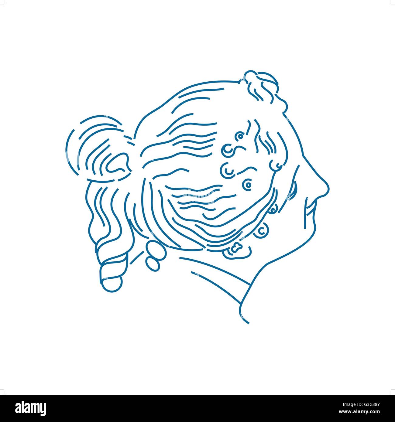 Beautiful portrait of goddess aegle vector illustration isolated on ...