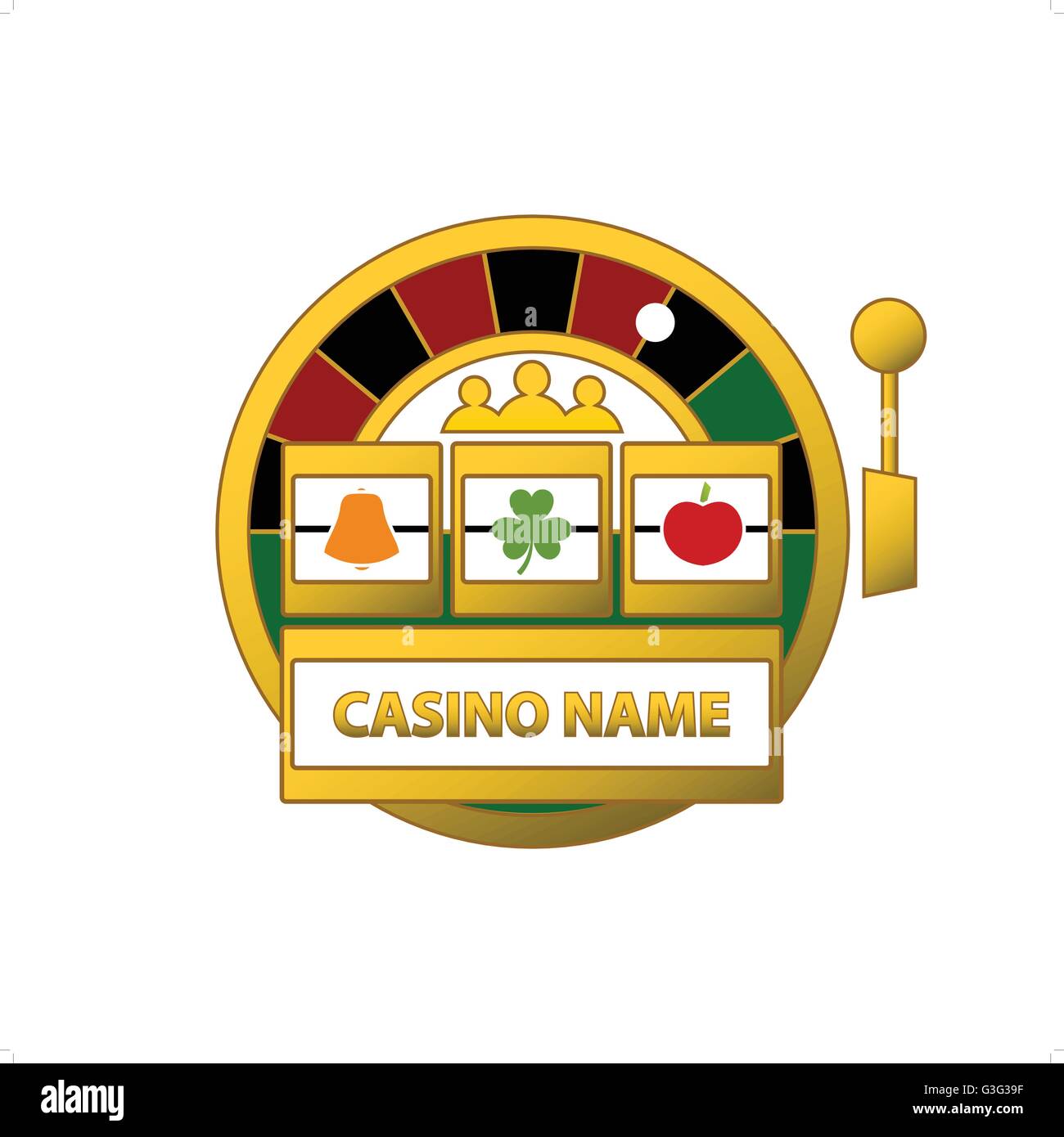 Slot machine and roulette logo vector illustration isolated on white ...