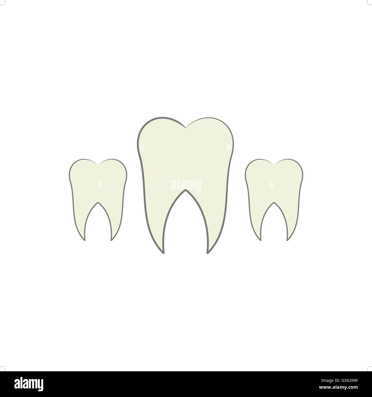 Stylized white teeth family vector illustration isolated on white ...