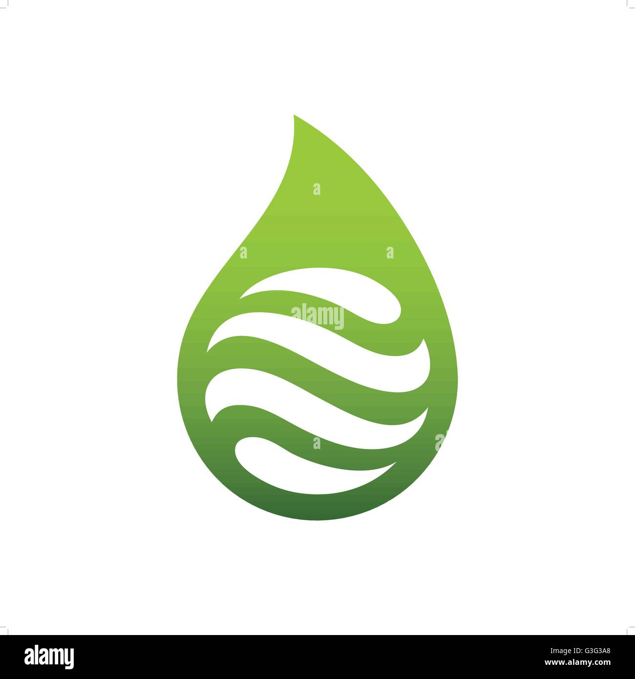 Abstract green water drop or water cleaning logo vector illustration ...