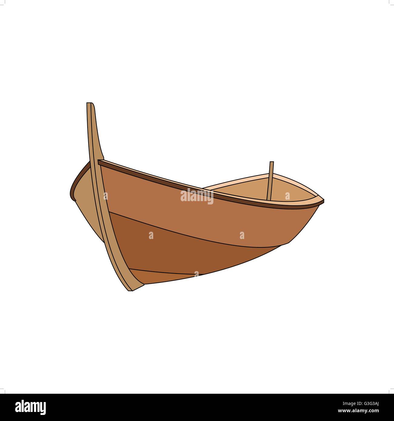 3D wooden boat vector illustration isolated on white background Stock ...