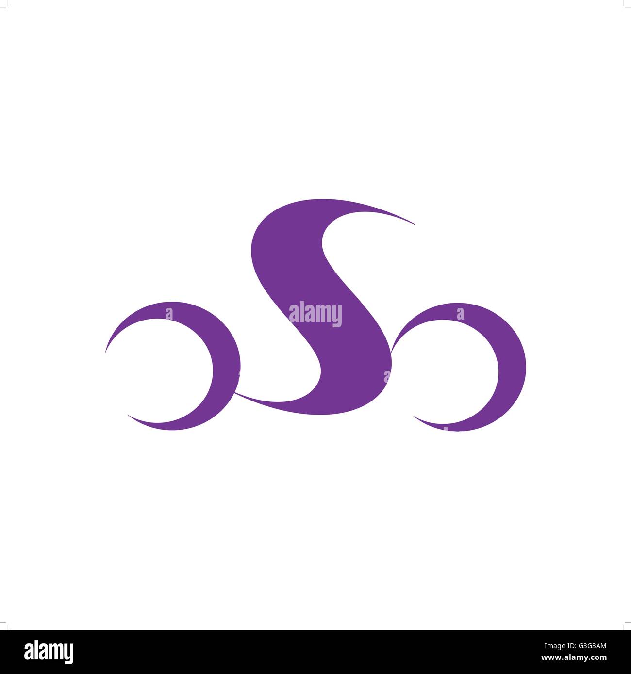 Purple abstract cyclist vector illustration isolated on white ...