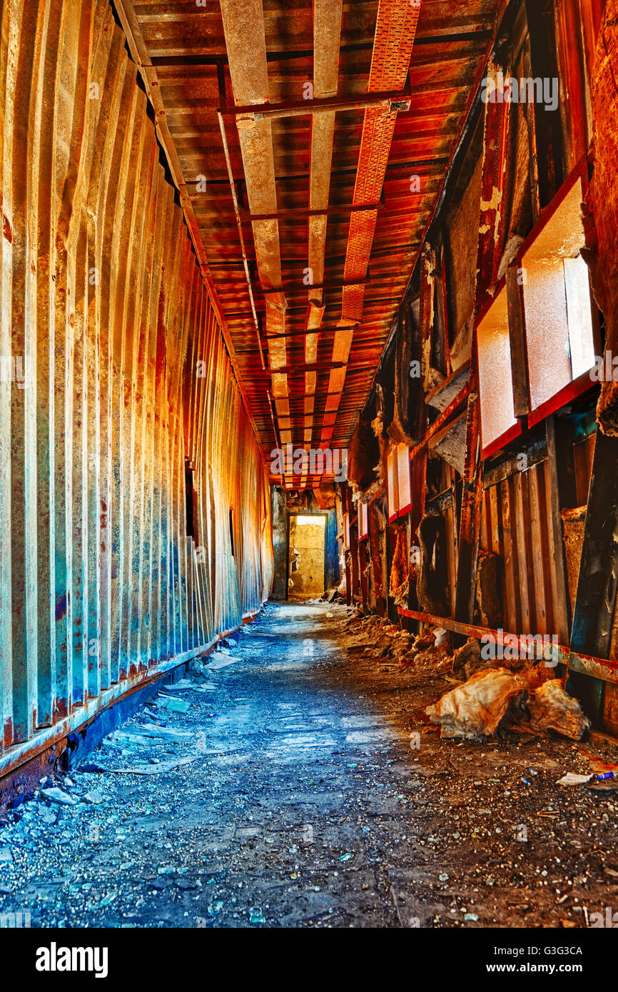 Old abandoned ruin factory damage building inside , hong kong Stock ...