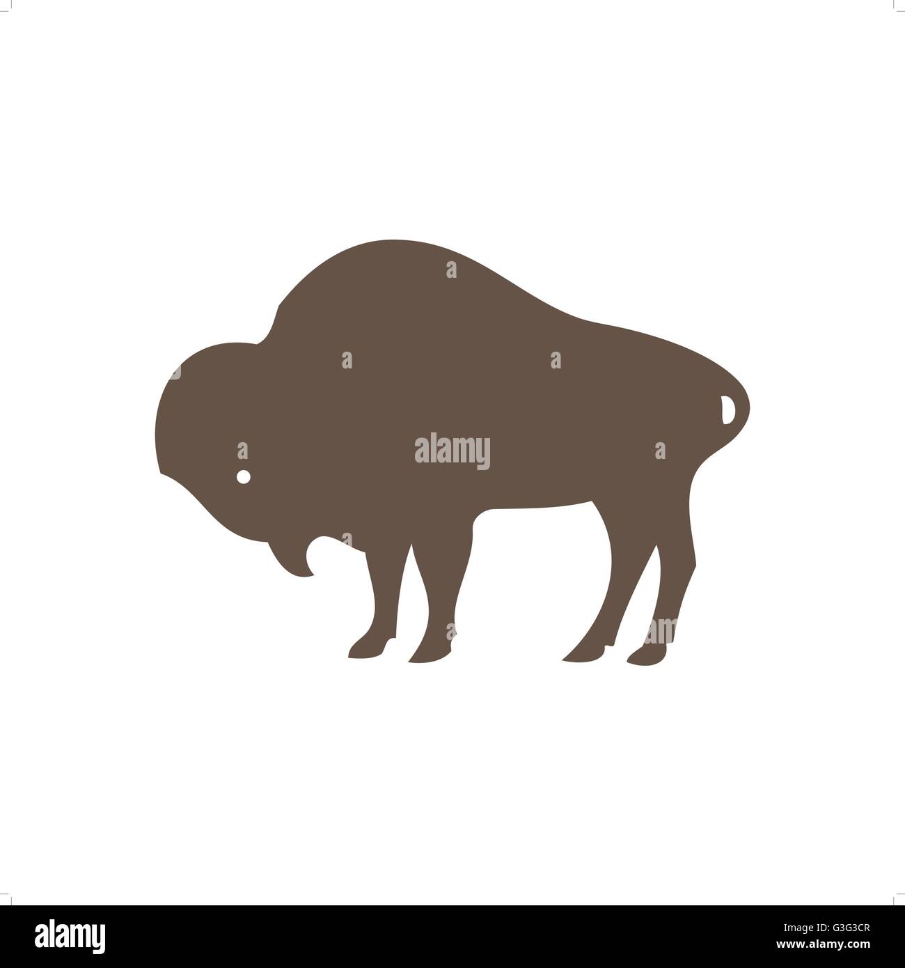 Buffalo silhouette vector illustration isolated on white background ...