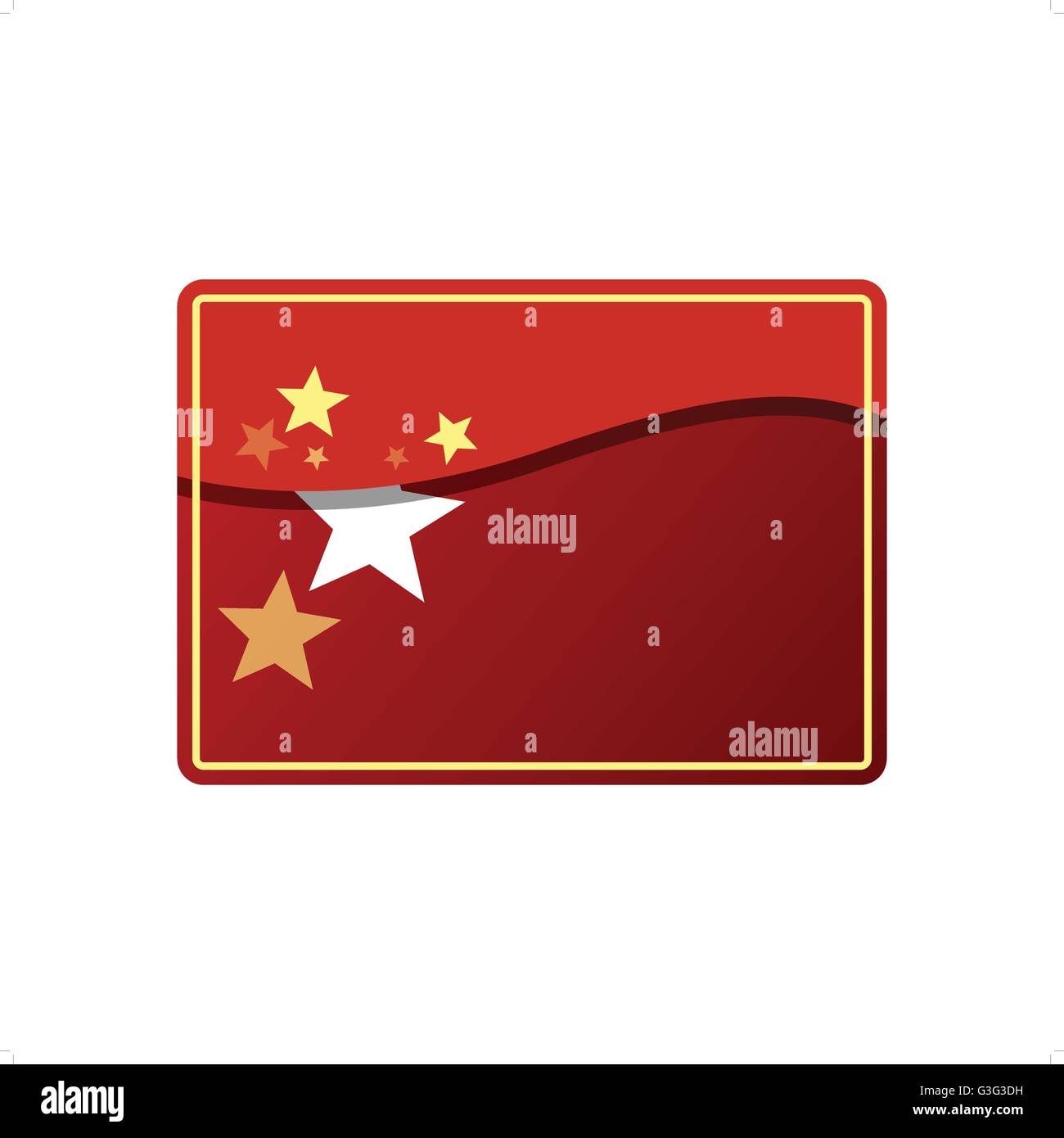 Stylized red celebration card with stars vector illustration isolated ...