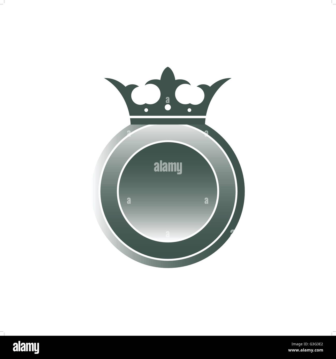 Coin with crown vector illustration isolated on white background Stock ...
