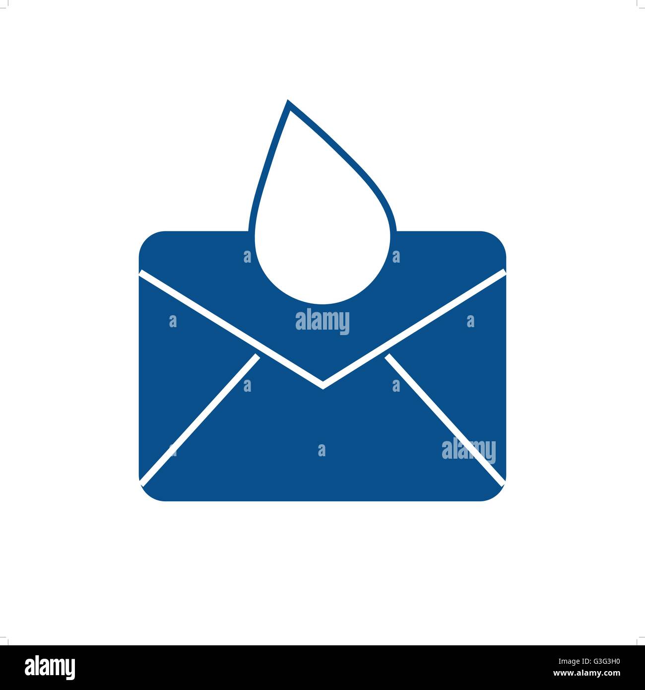 Blue envelope and ink icon vector illustration isolated on white ...