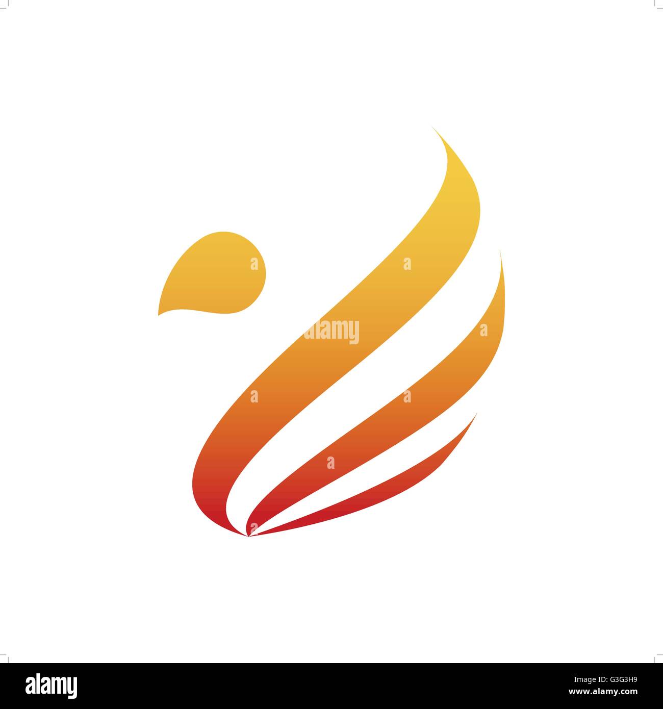 Stylized abstract firebird icon vector illustration isolated on white ...