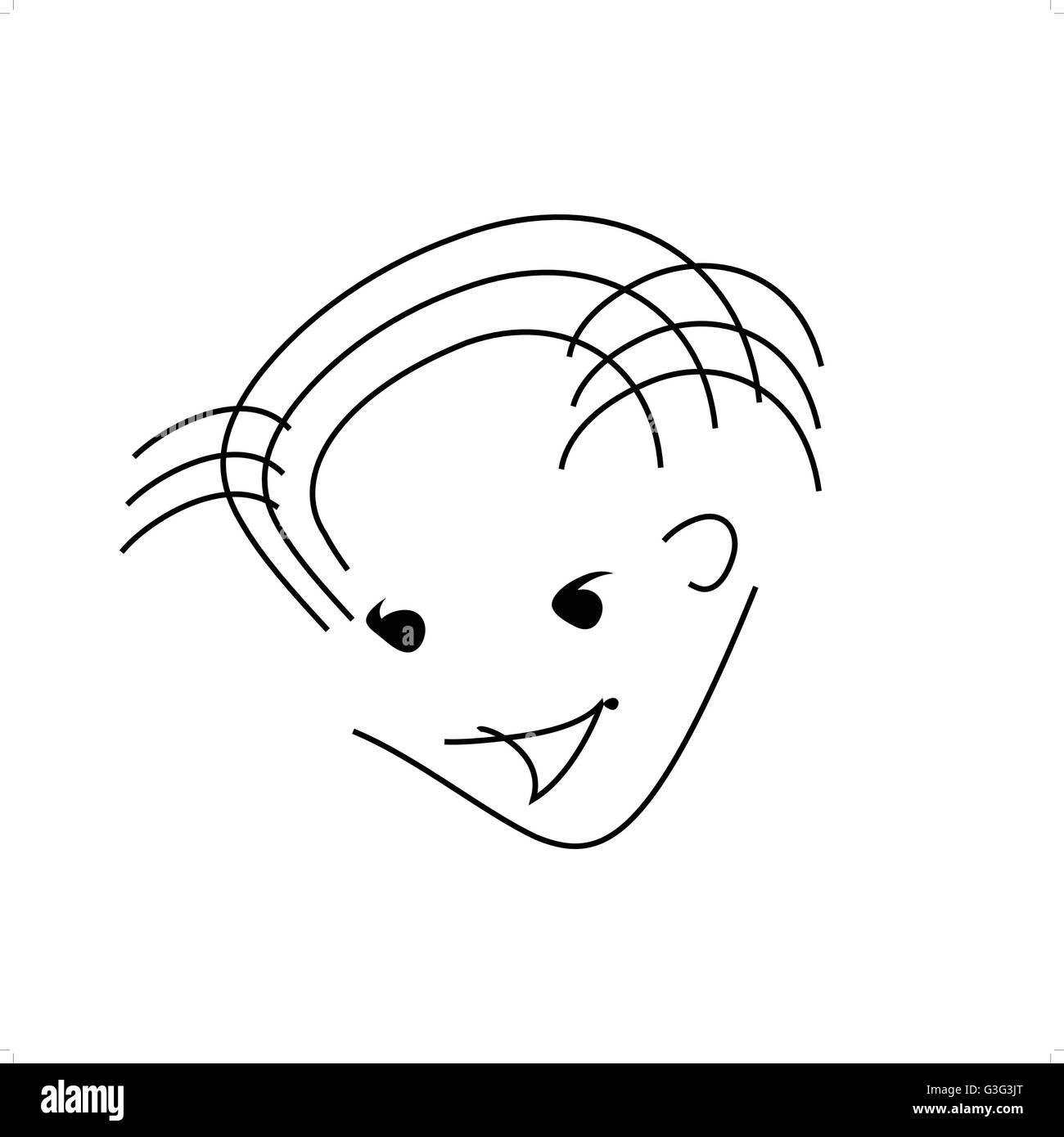 Line drawing gangster sketch like head vector illustration isolated on ...