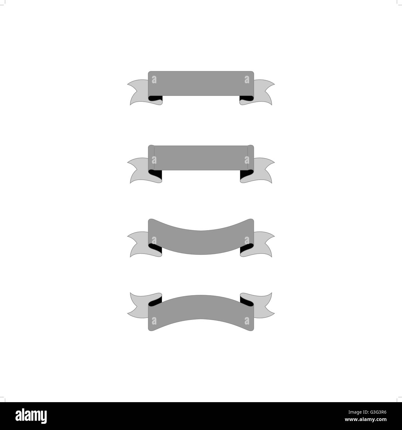 Set of stylized ribbons vector illustration isolated on white ...