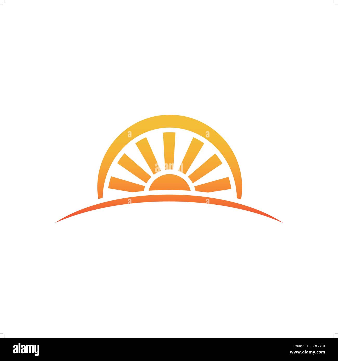 Beautiful stylized solar sun vector illustration isolated on white ...