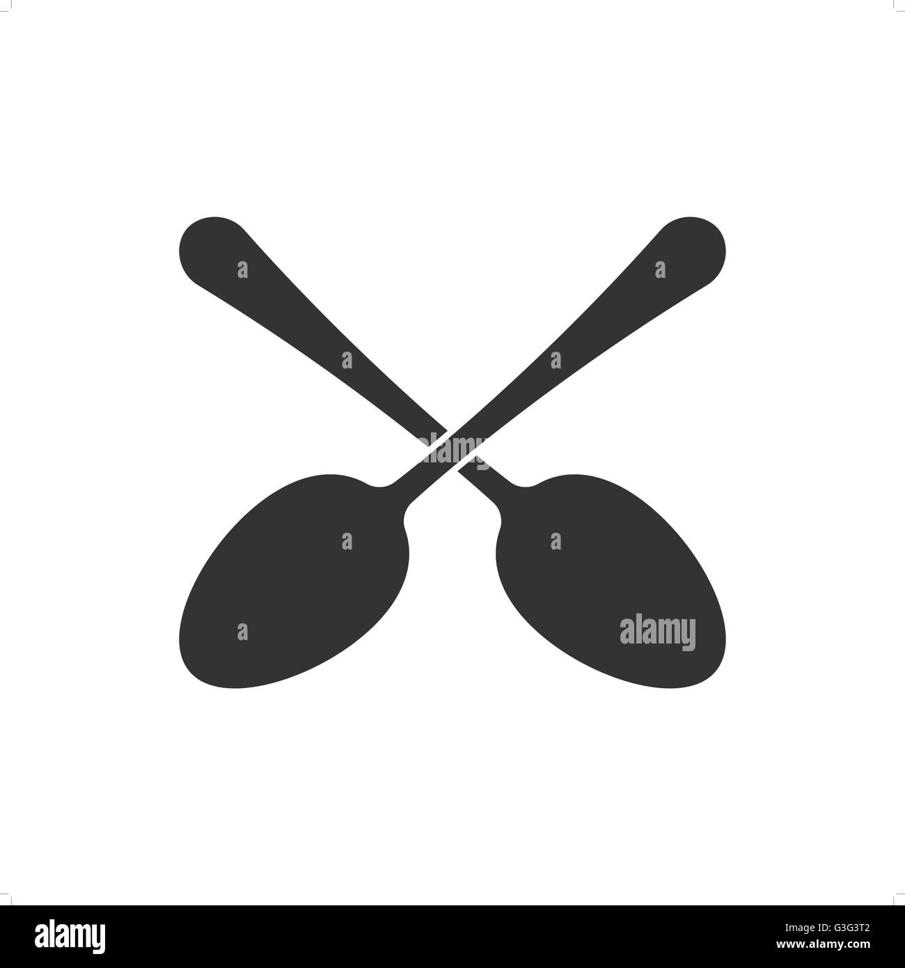 Two spoons icon vector illustration isolated on white background Stock ...