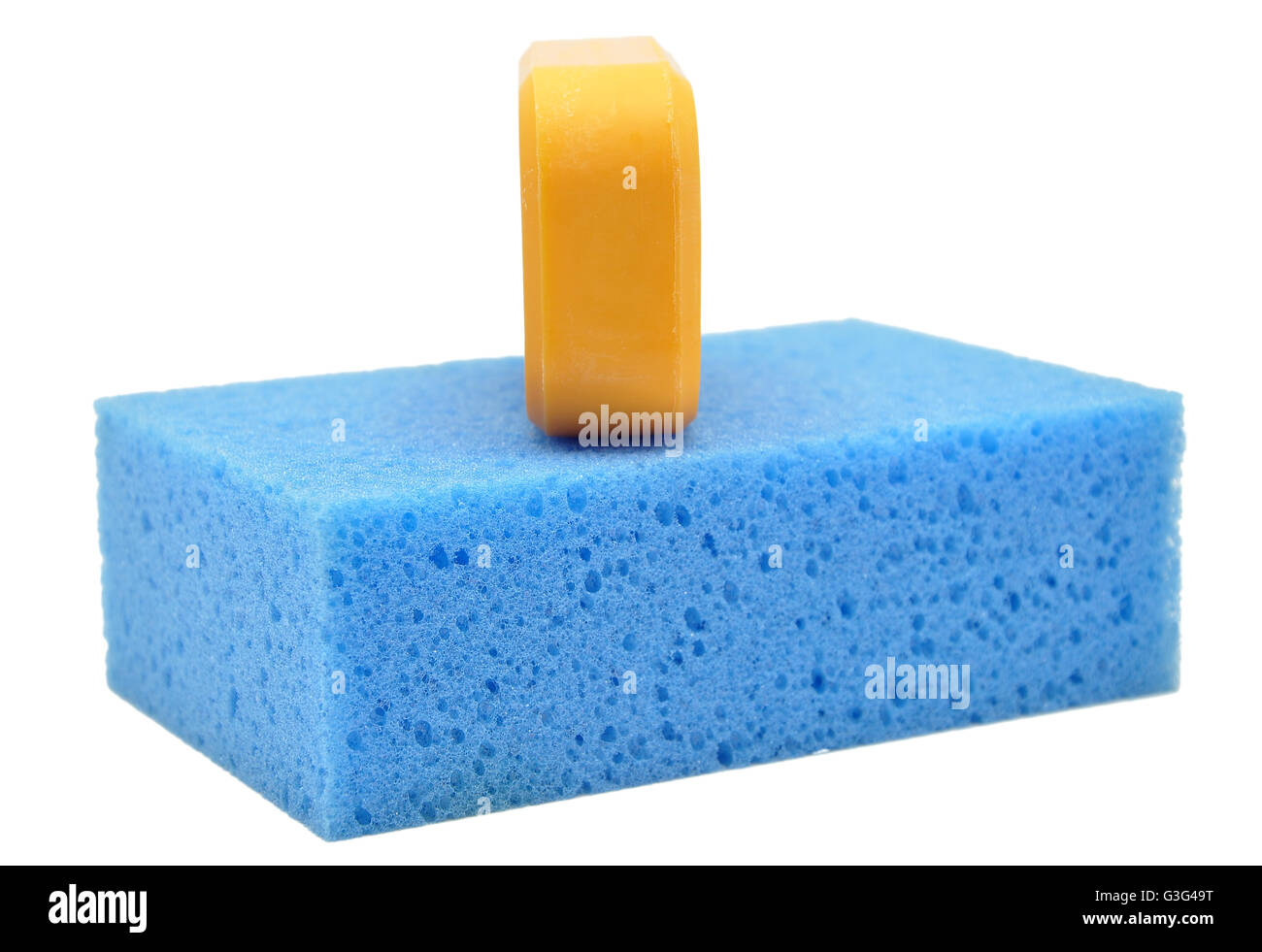 Sponge and soap Stock Photo - Alamy
