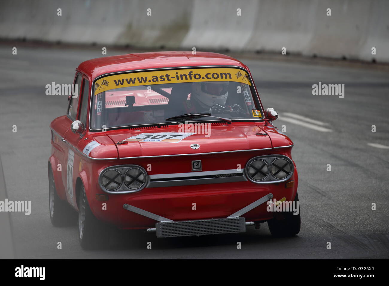 A 1970 NSU TT being raced at Aarhus Classic Race 2016 in Aarhus ...