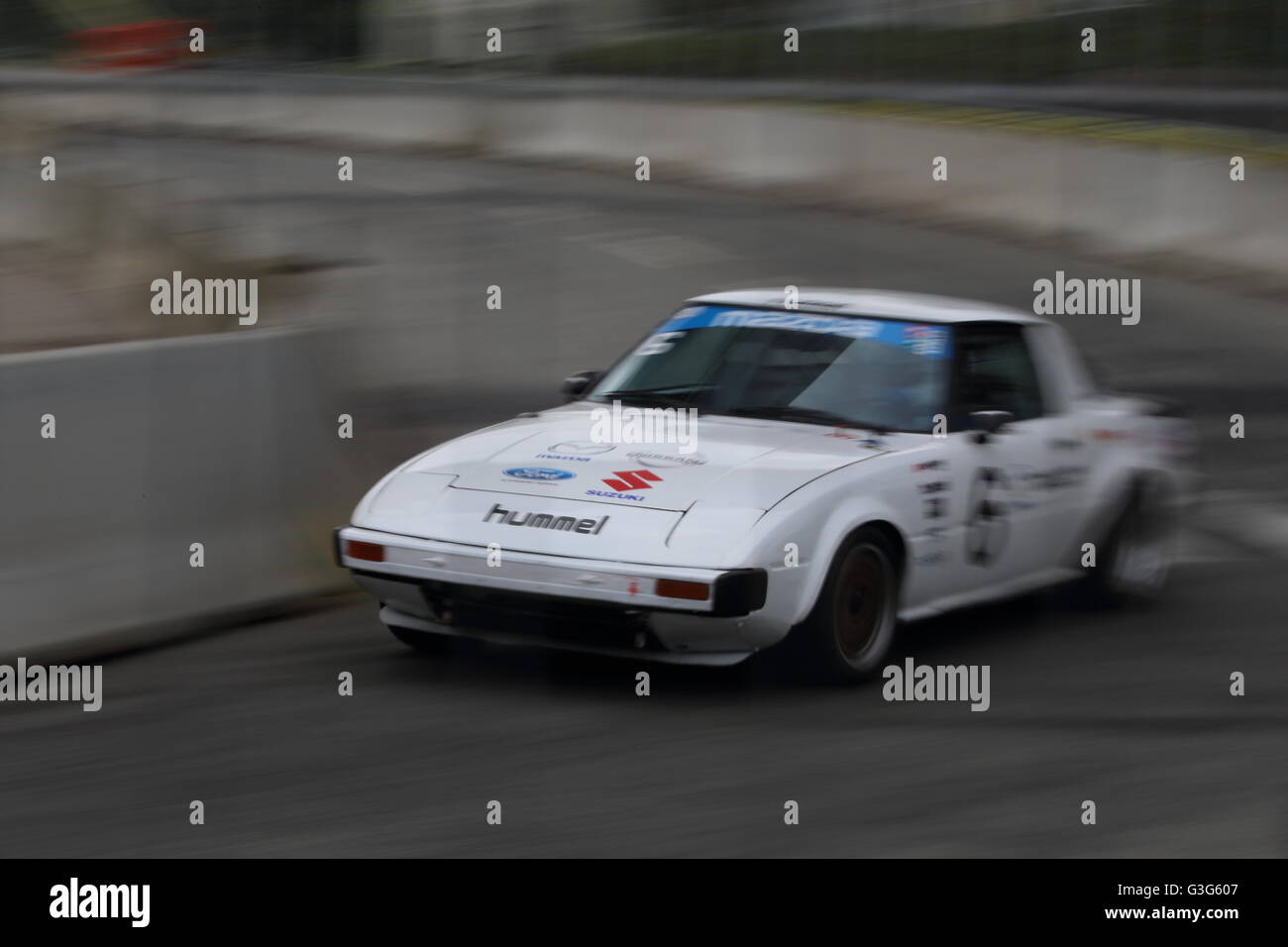 A Mazda RX7 being raced at Aarhus Classic Race 2016 in Aarhus, Denmark ...
