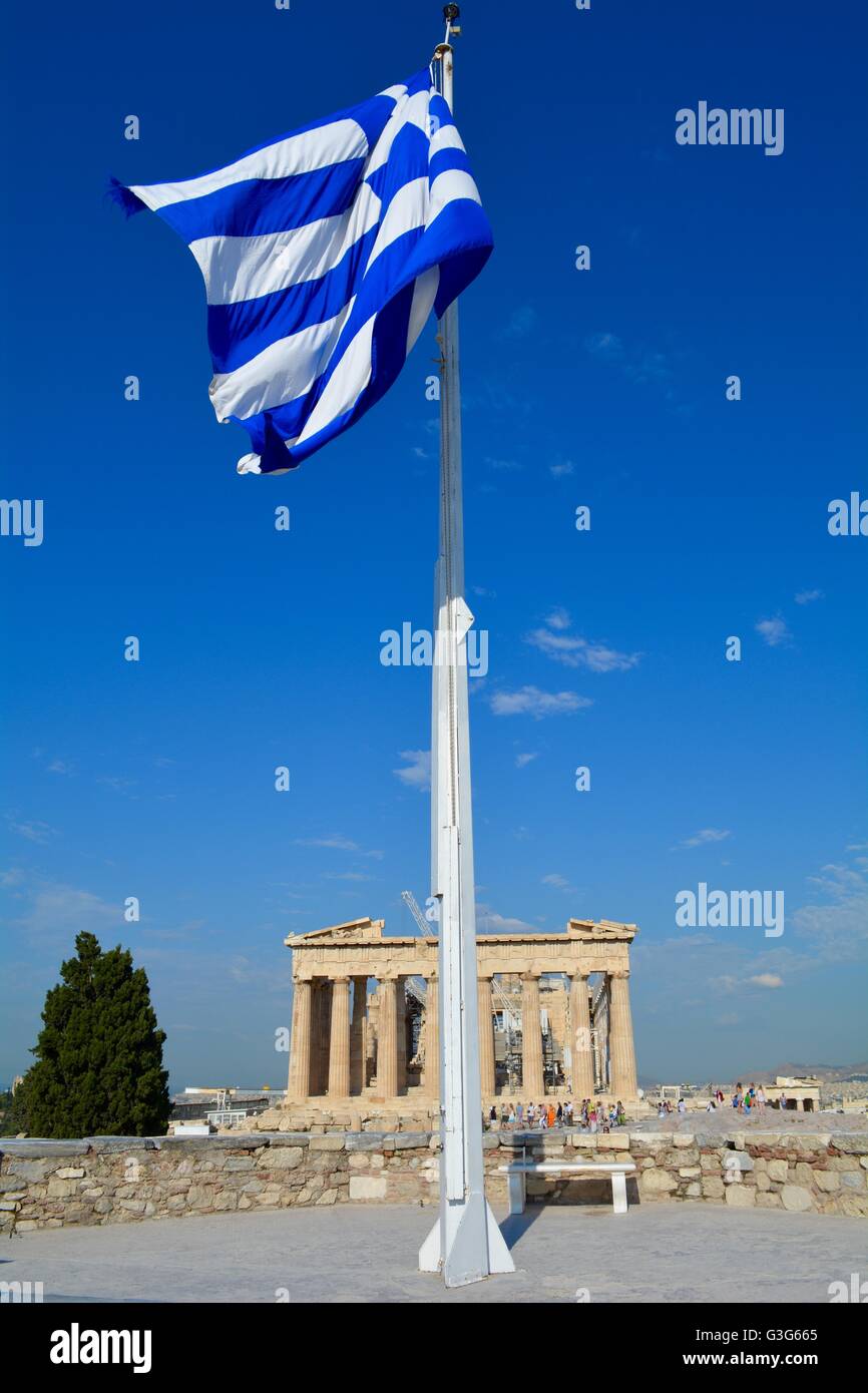 Greek flag parthenon hi-res stock photography and images - Alamy
