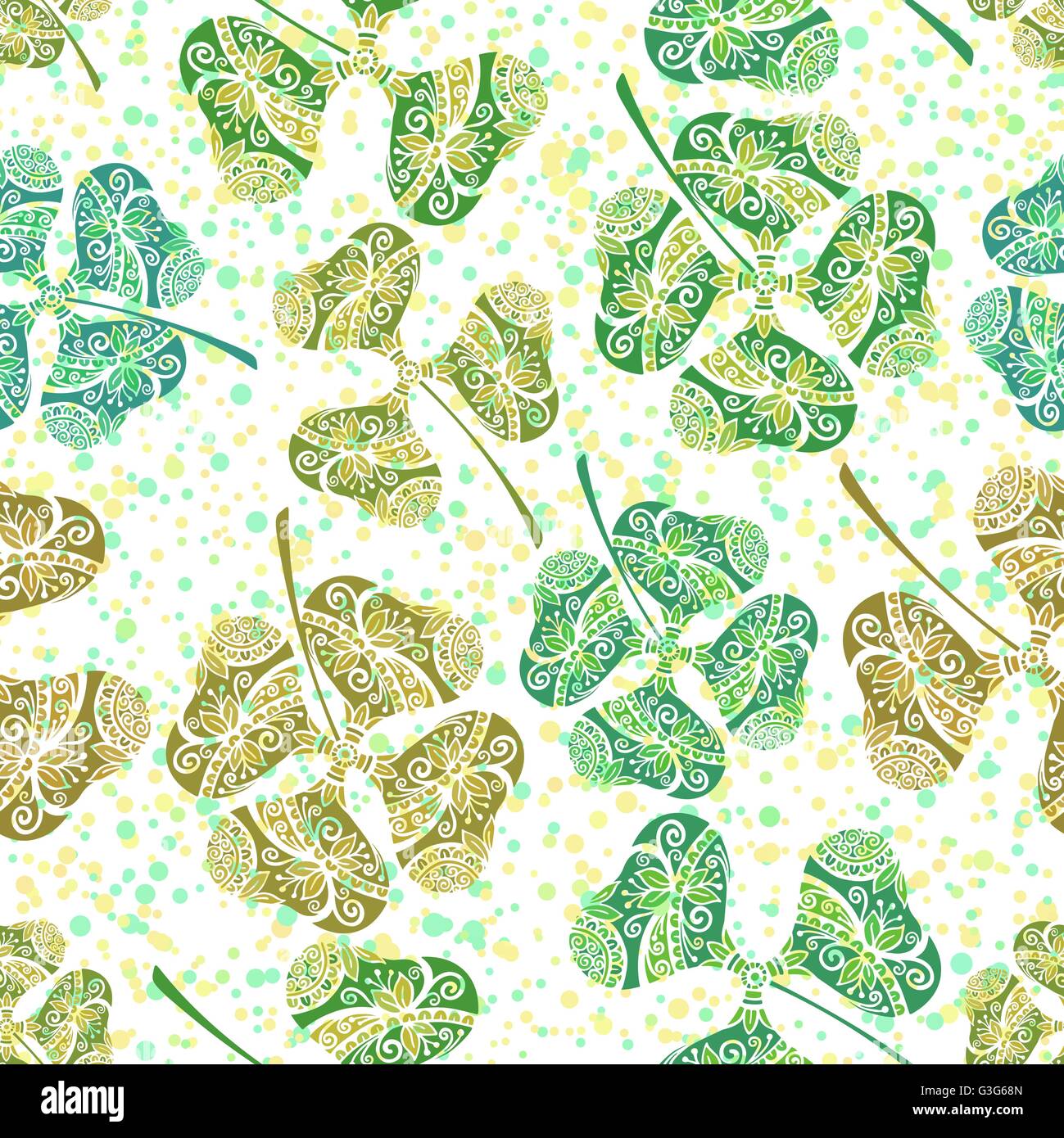 Seamless Tile Ornament, Clover Plants Stock Vector Image & Art - Alamy