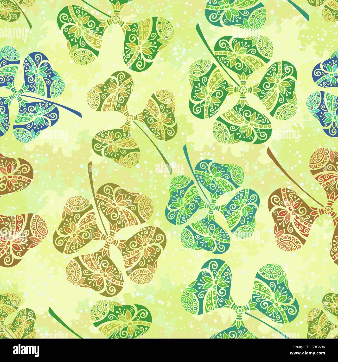 Seamless Tile Ornament, Clover Plants Stock Vector Image & Art - Alamy