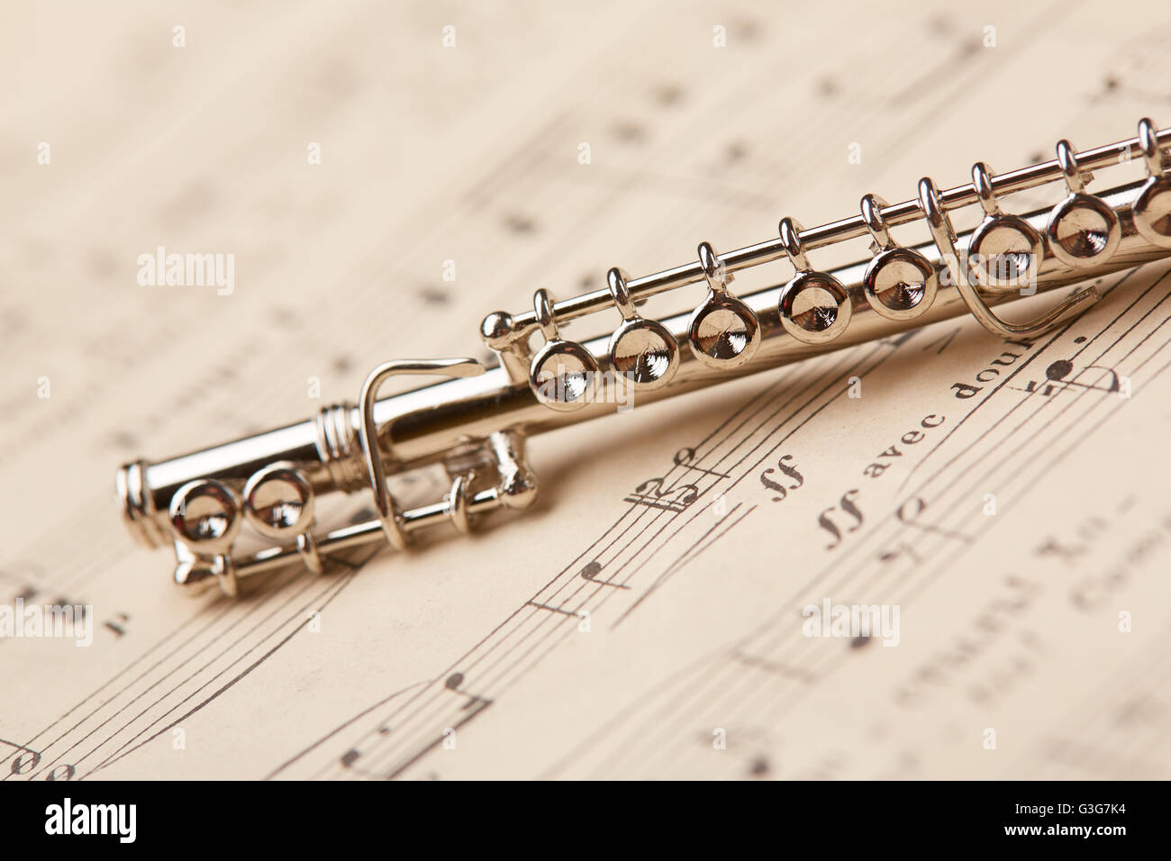 flute of notes in the background Stock Photo - Alamy