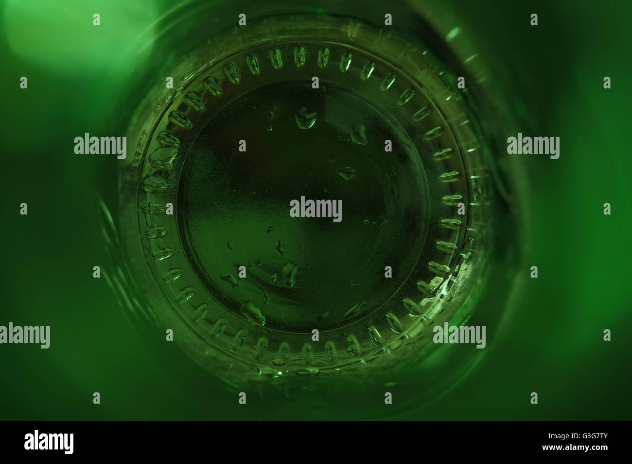 The inside of a beer bottle Stock Photo - Alamy