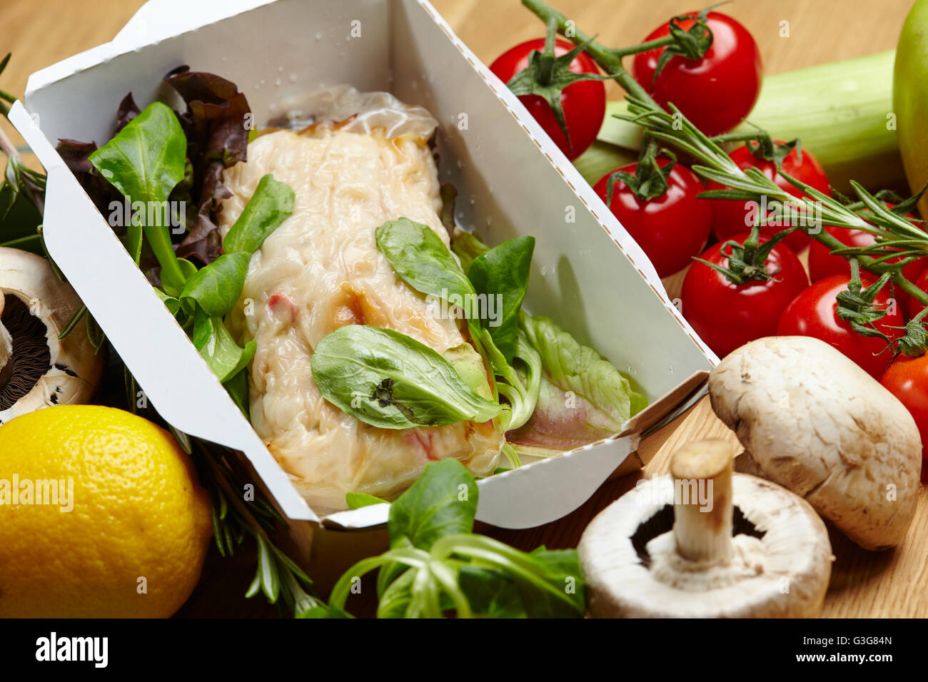 omelet with steamed vegetables and greens healthy natural food Stock ...