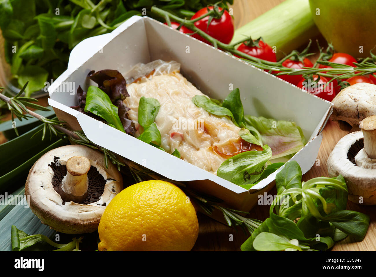 omelet with steamed vegetables and greens healthy natural food Stock ...