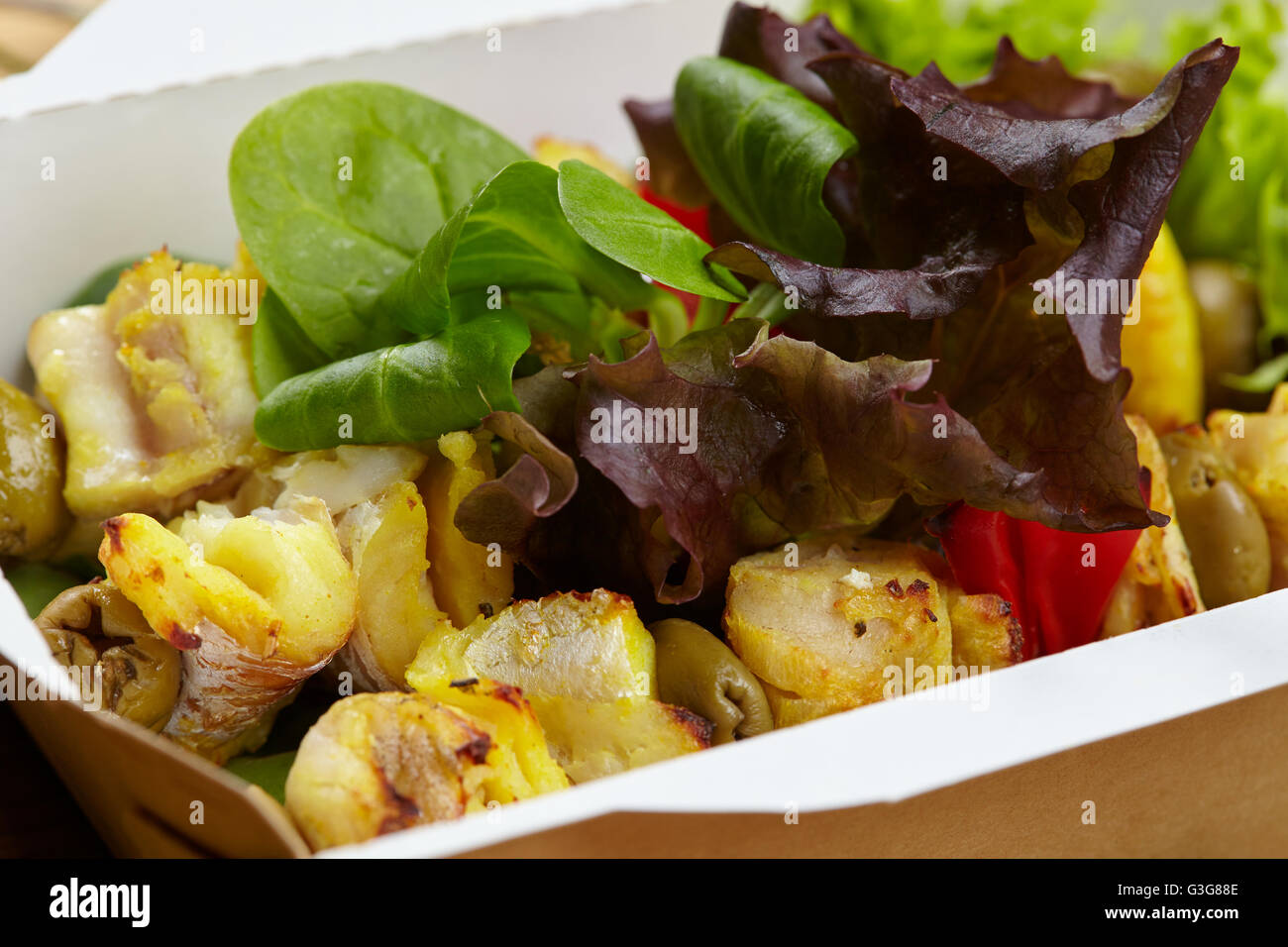 natural healthy food for breakfast fish with vegetables Stock Photo - Alamy