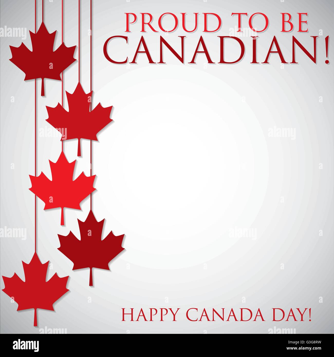 Hanging maple leaf Canada Day card in vector format Stock Vector Image ...