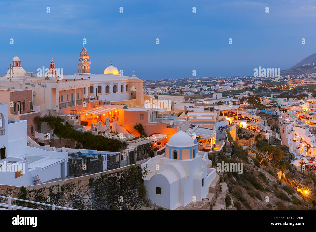 Fira santorini by night hi-res stock photography and images - Alamy