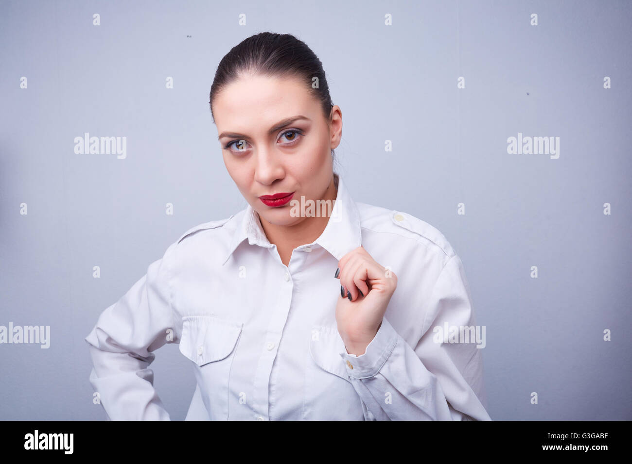 Young woman white shirt hi-res stock photography and images - Alamy