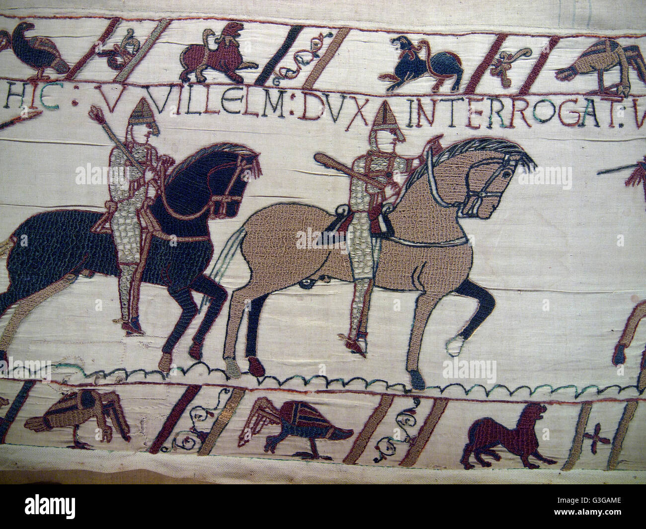 A segment of the Bayeux Tapestry in Normandy, France Stock Photo - Alamy
