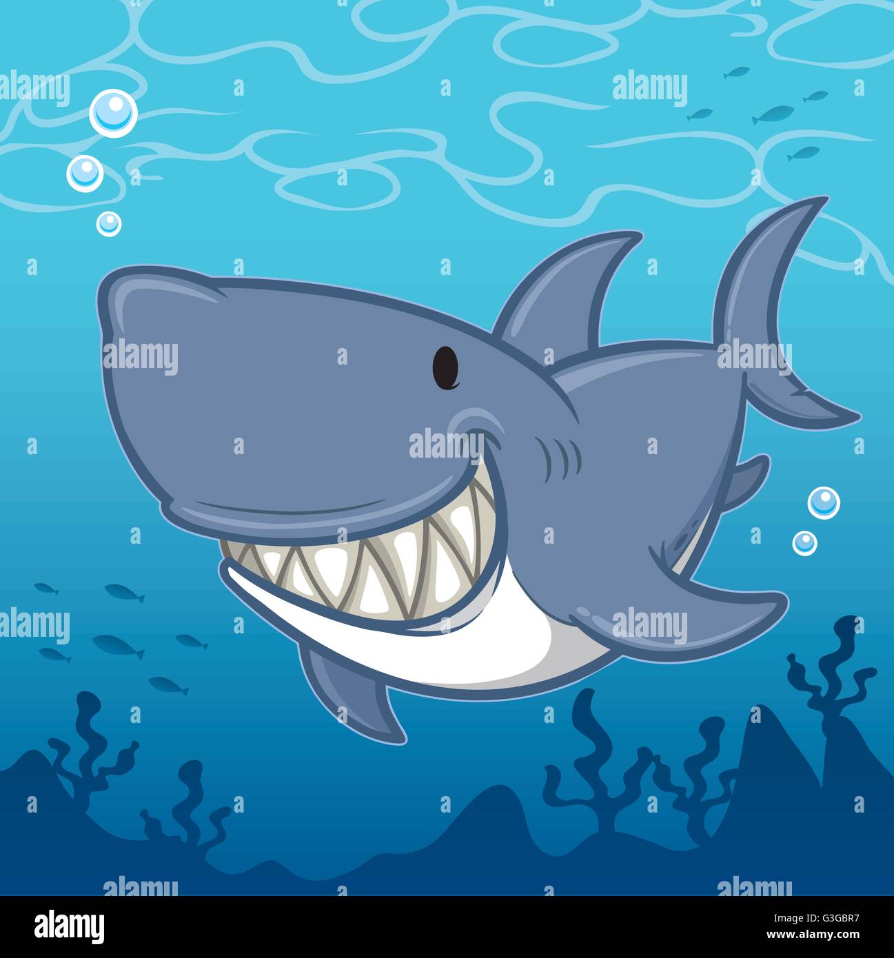 Vector illustration of Cartoon Shark Stock Vector Image & Art - Alamy