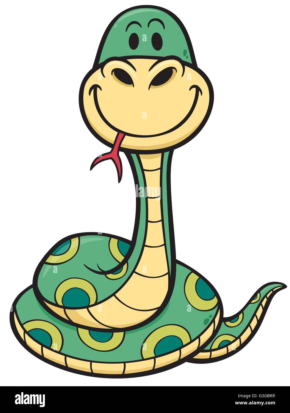 Vector Illustration of Cartoon Snake Stock Vector Image & Art - Alamy
