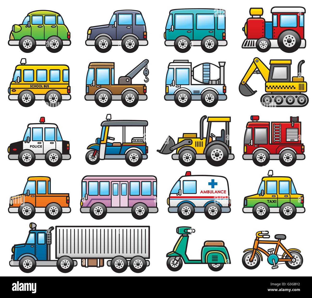 Cartoon taxi bus Stock Vector Images - Alamy