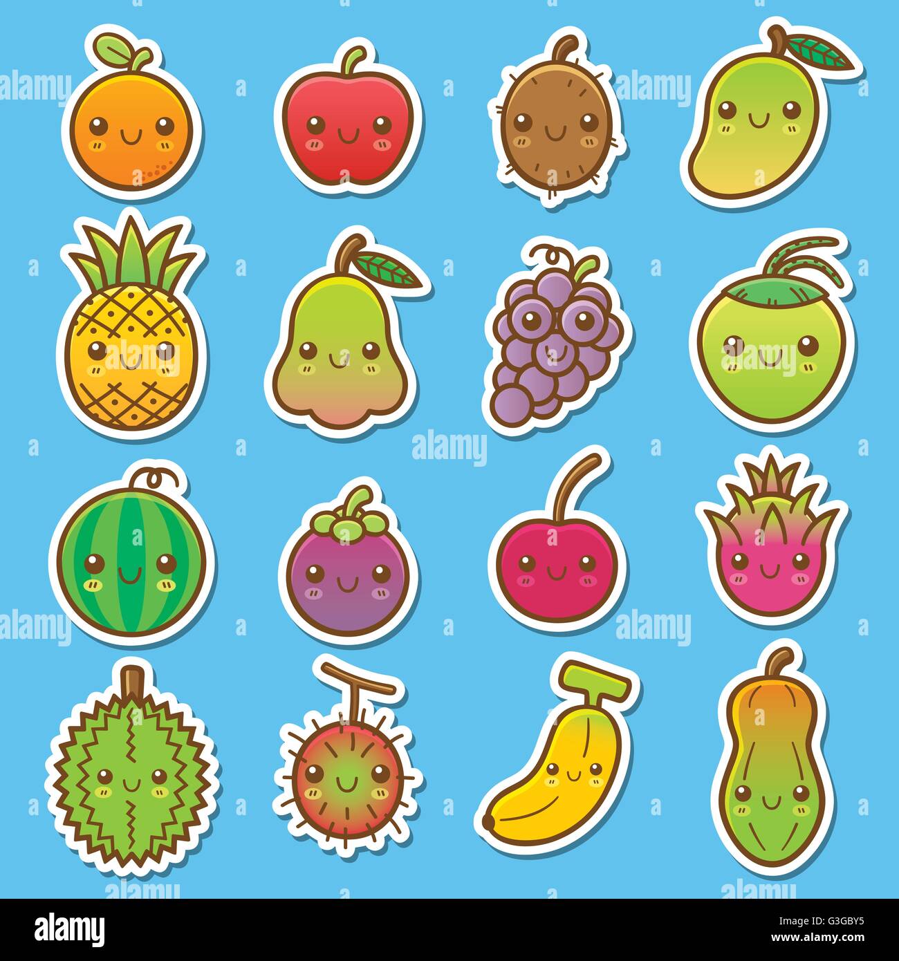 Mango orange fruits set Stock Vector Images - Alamy