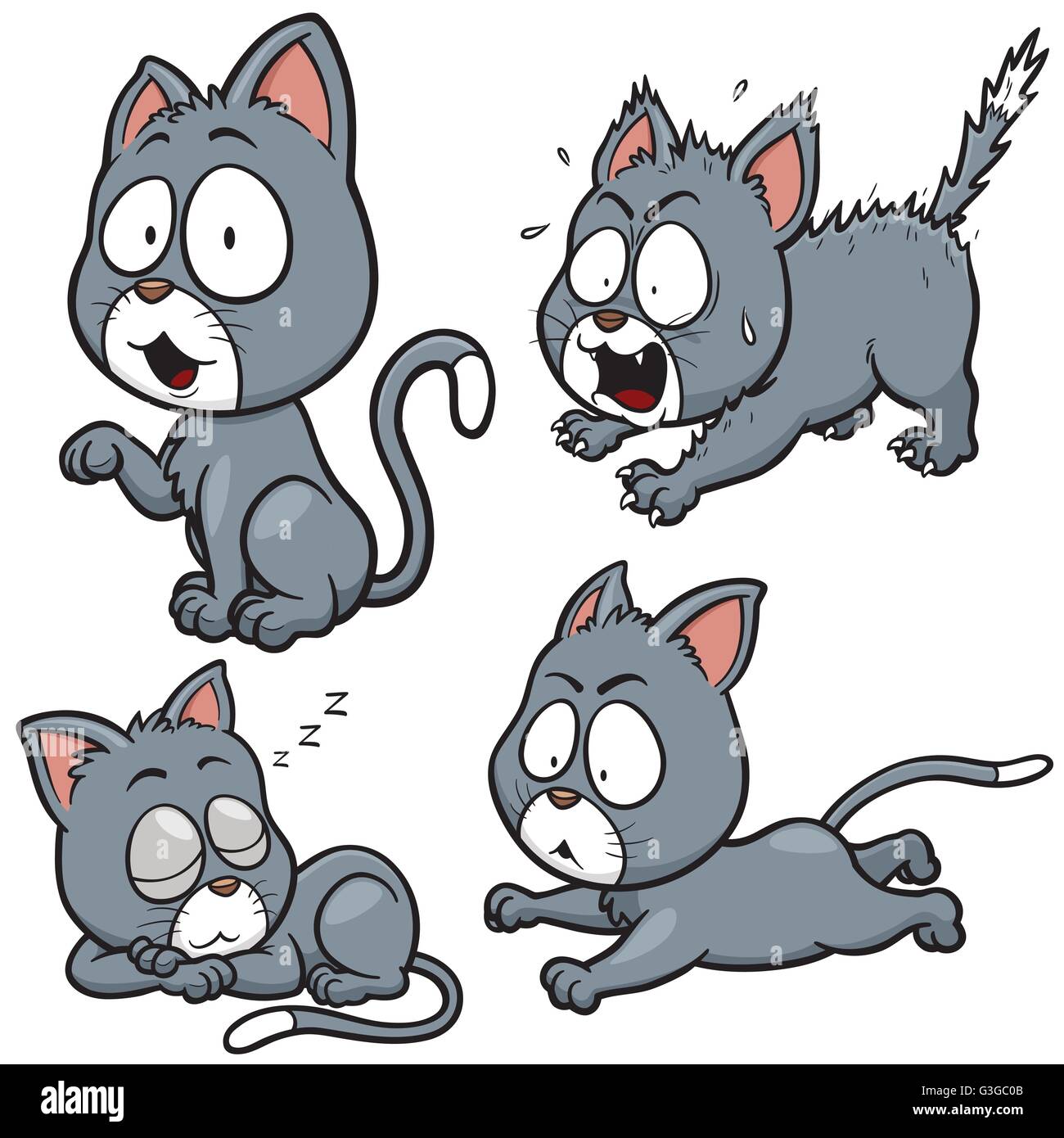 Sleeping cartoon cat Cut Out Stock Images & Pictures - Alamy