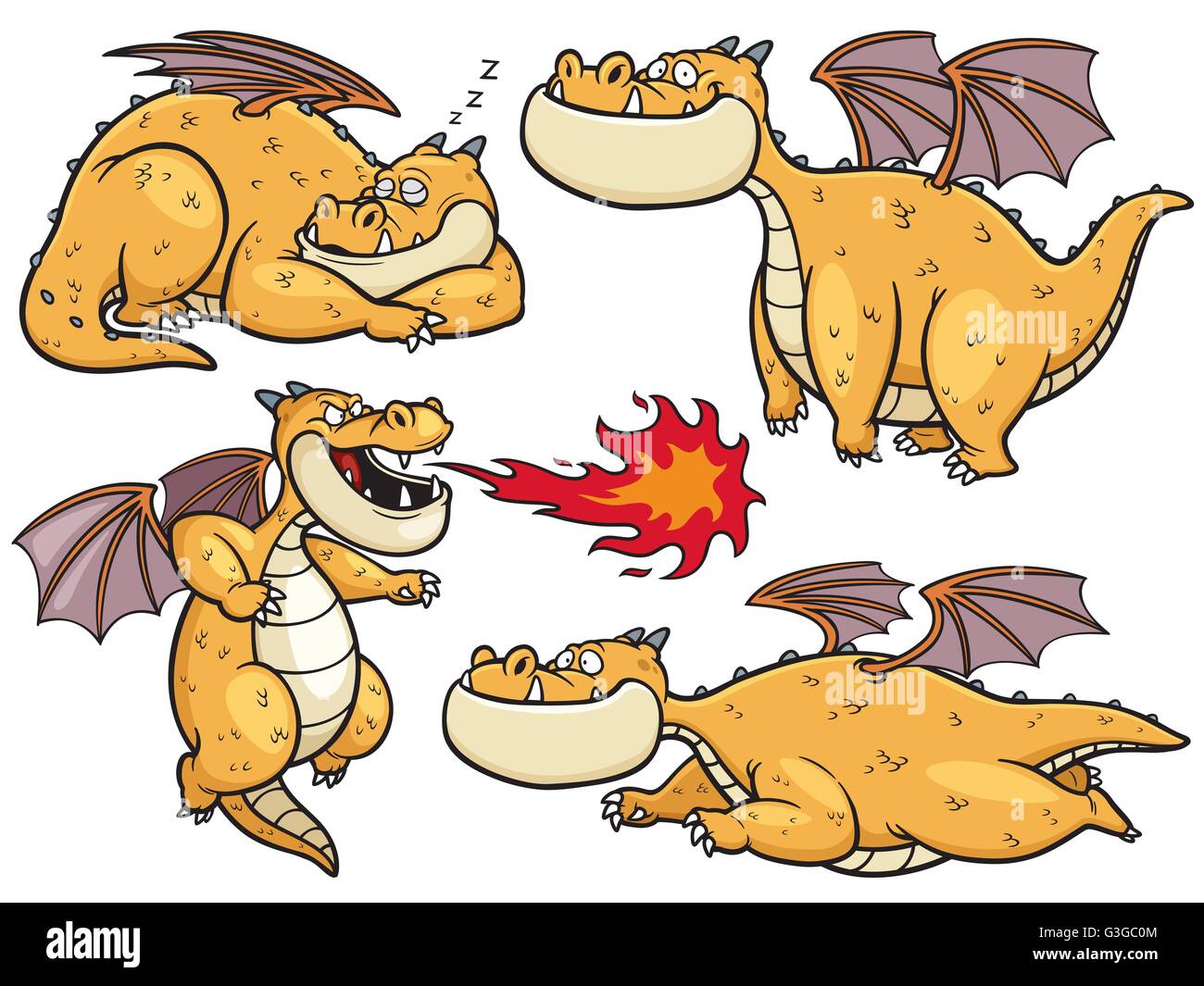 Vector illustration of Cartoon Dragon Stock Vector Image & Art - Alamy