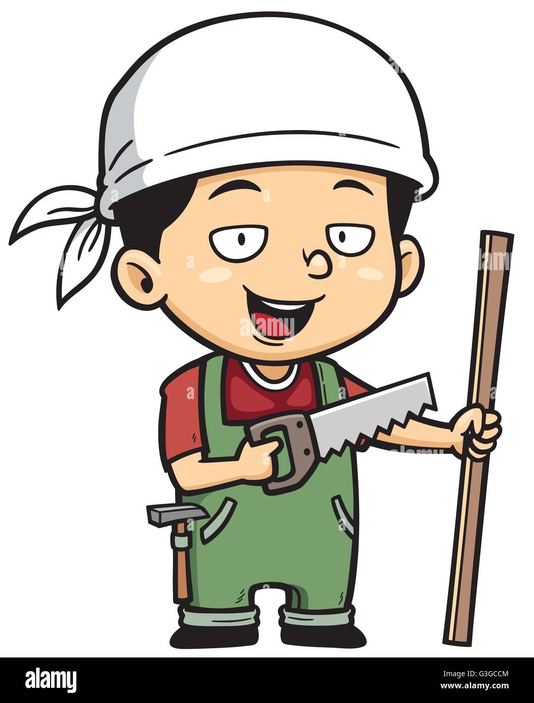 Carpenter man cartoon hi-res stock photography and images - Alamy