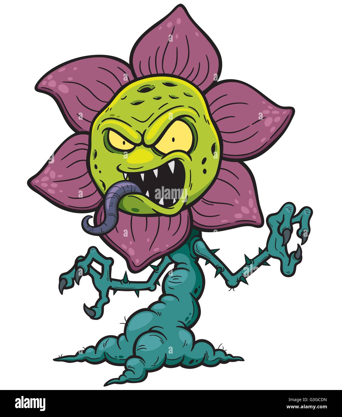 Vector illustration of Cartoon Flower monster Stock Vector Image & Art ...