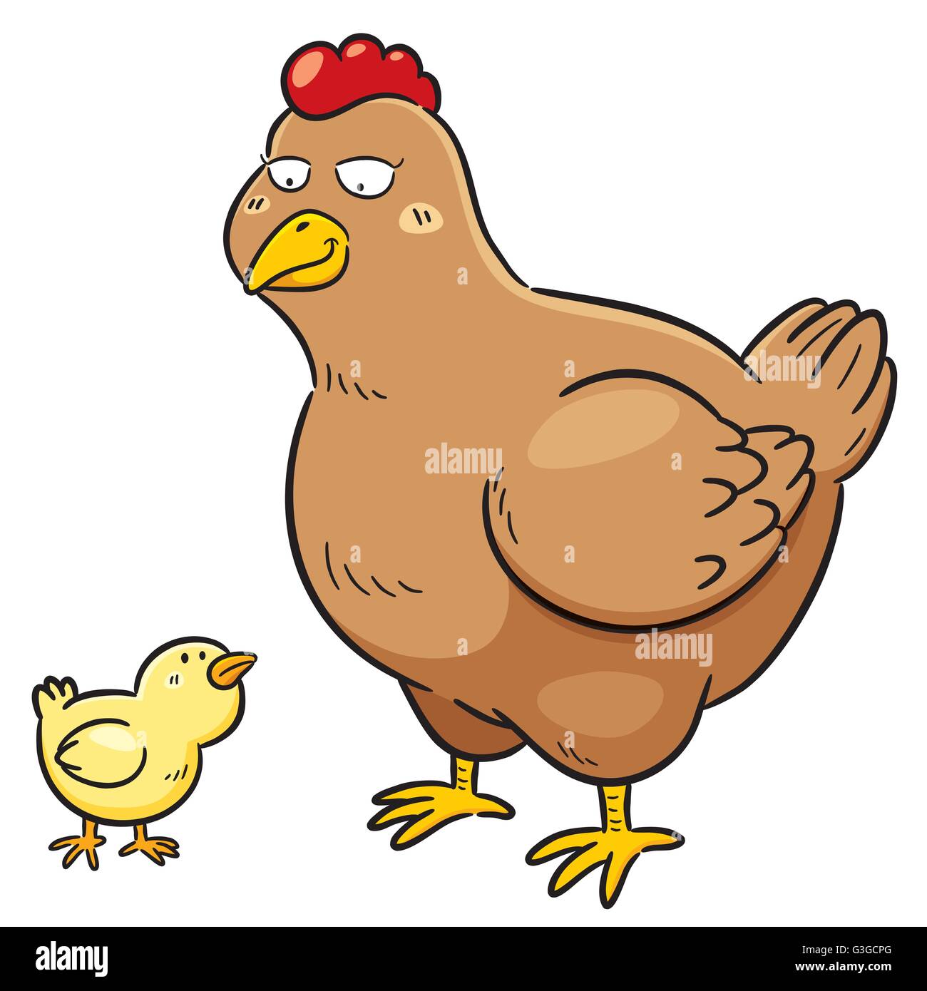 Vector illustration of Hen and chick Stock Vector Image & Art - Alamy