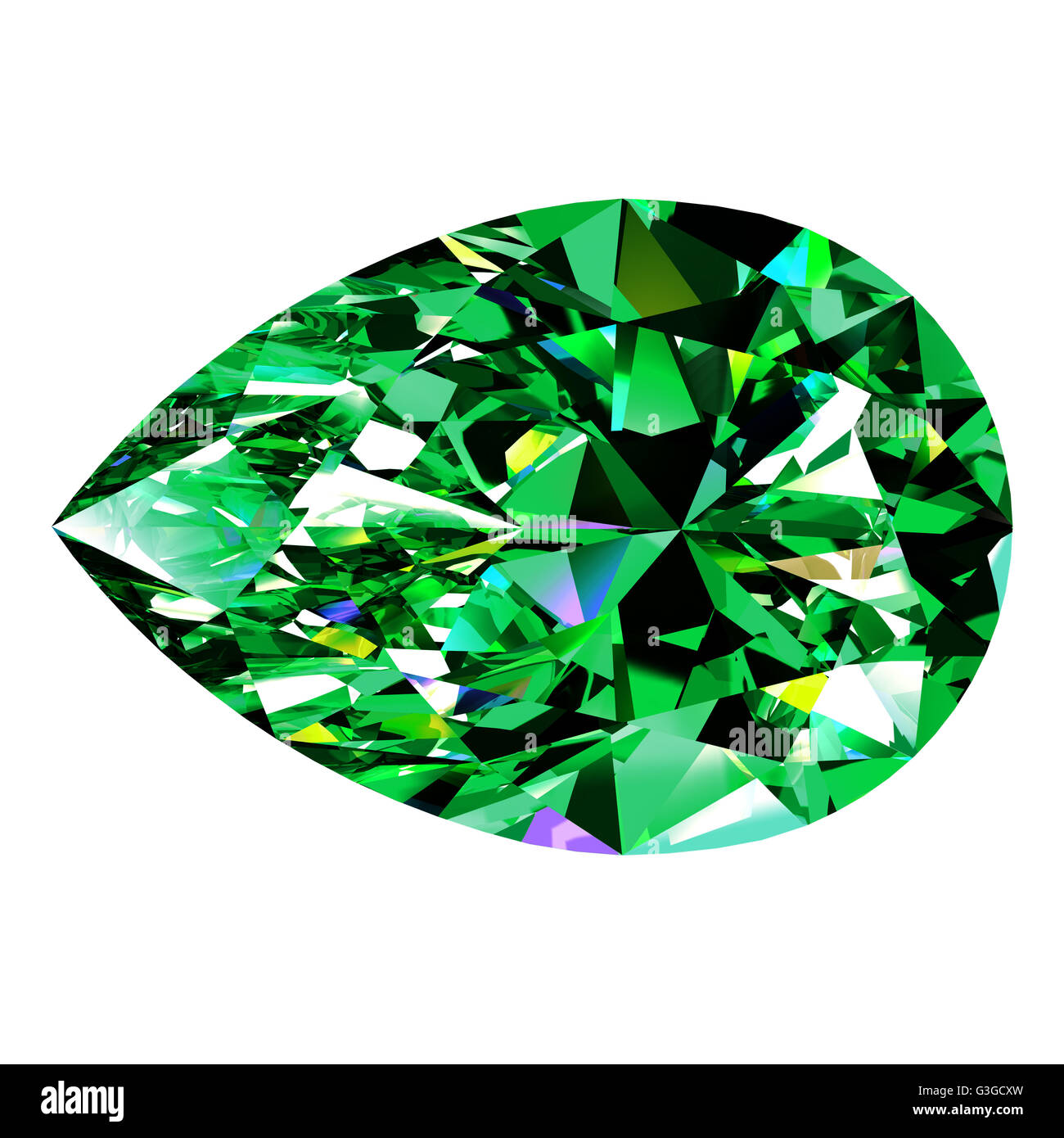 Emerald Pear Over White Background. 3D Illustration Stock Photo - Alamy