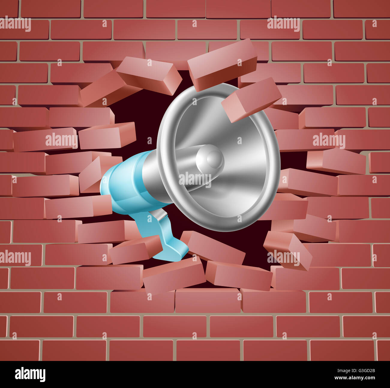 Illustration bull breaking through wall hi-res stock photography and ...